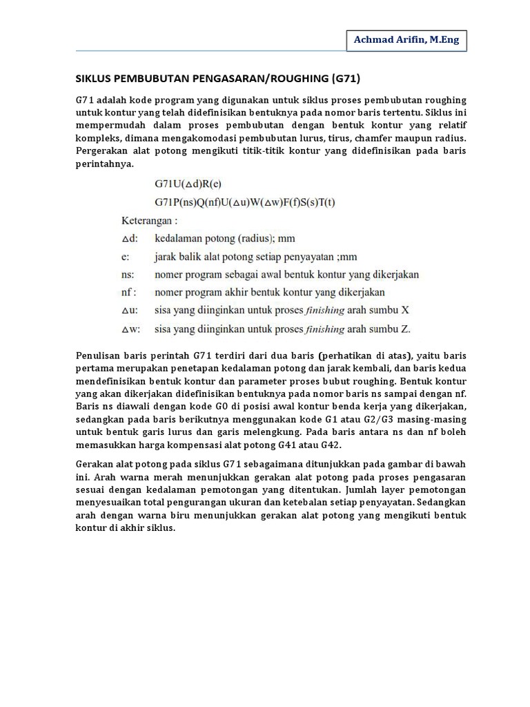 Siklus Pembubutan Roughing-G71 | PDF