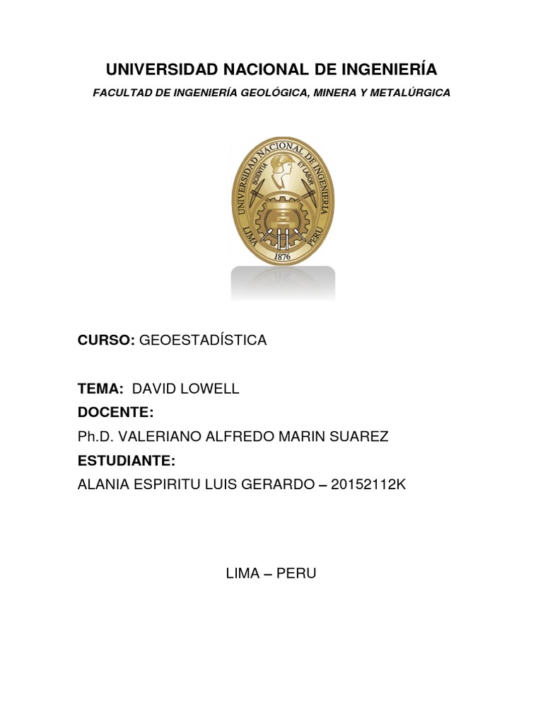 Geoestadística: David Lowell Insights | PDF | Social Science ...