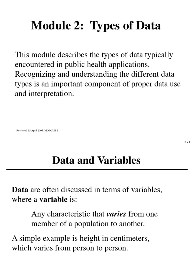 MODULE 03 Types of Data | PDF | Level Of Measurement | Categorical Variable