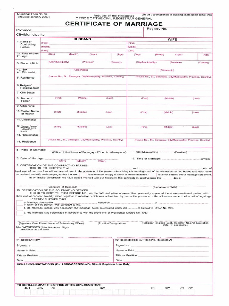 Certificate of Marriage | PDF