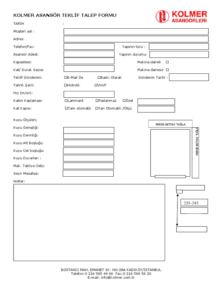 Asansor Teklif Form SON | PDF