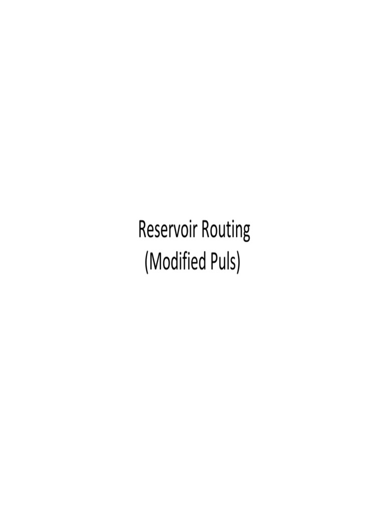 Reservoir Routing (Modified Puls) | PDF | Discharge (Hydrology) | Equations