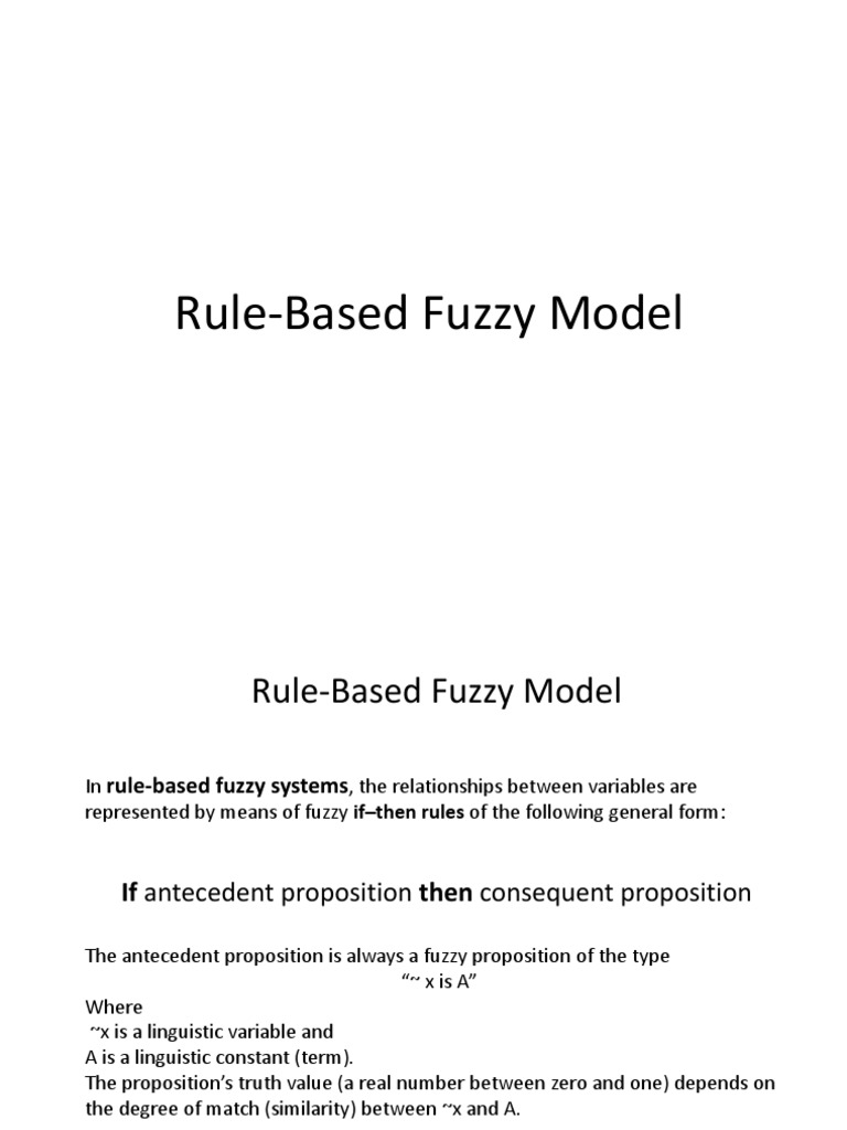 Rule-Based Fuzzy Model | PDF | Fuzzy Logic | Logic