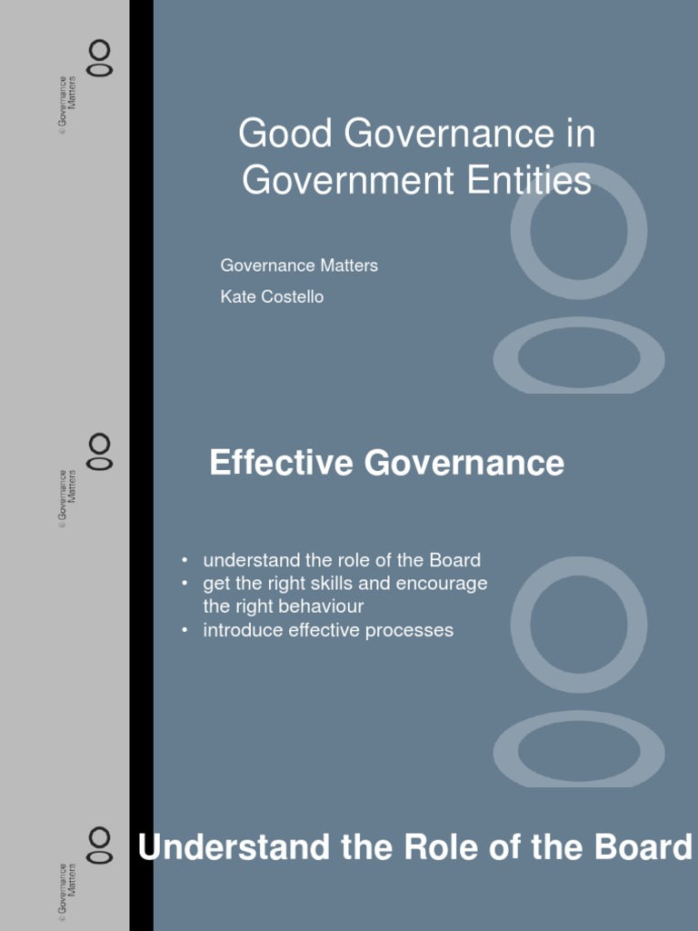 Effective Governance in Government Entities | PDF | Corporate ...