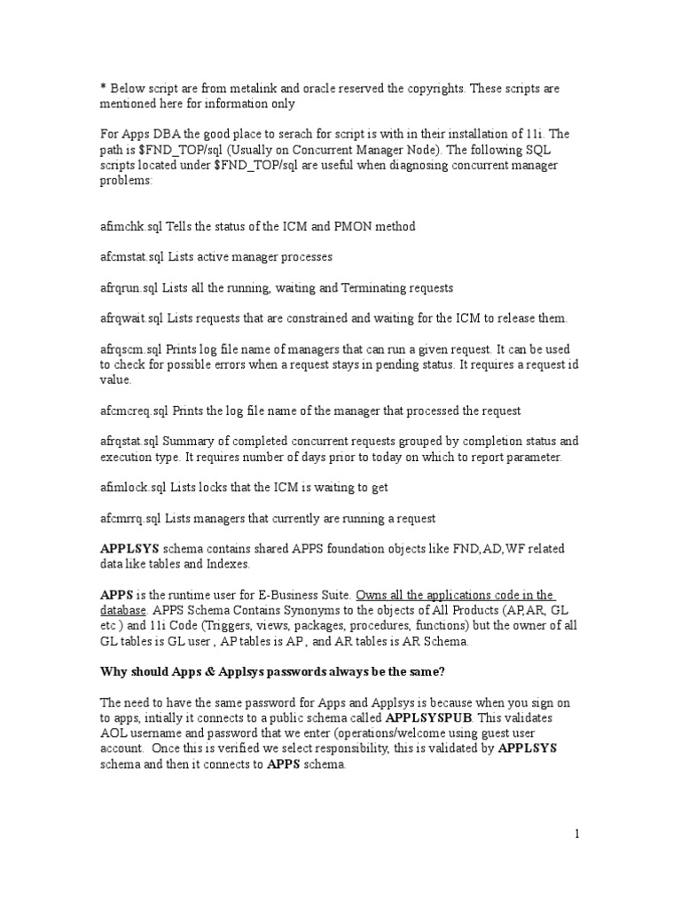 Apps DBA Faq | PDF | Parameter (Computer Programming) | Java (Programming Language)