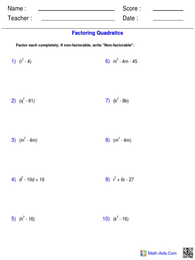 Factoring Polynomials 1 PDF | PDF