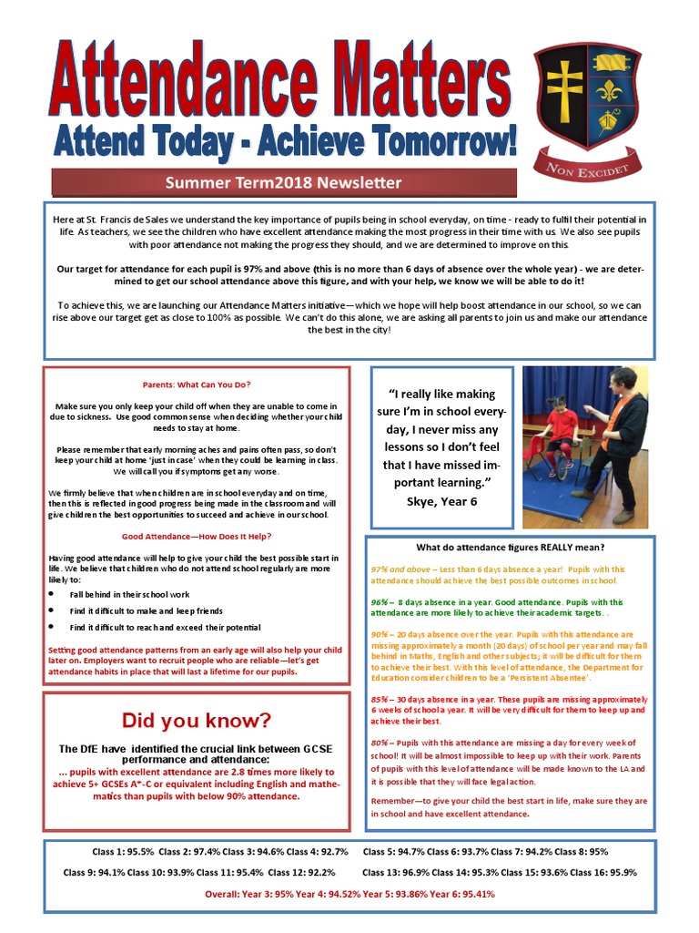 Attendance Matters Newsletter Summer 2018 Final | PDF | Behavior ...