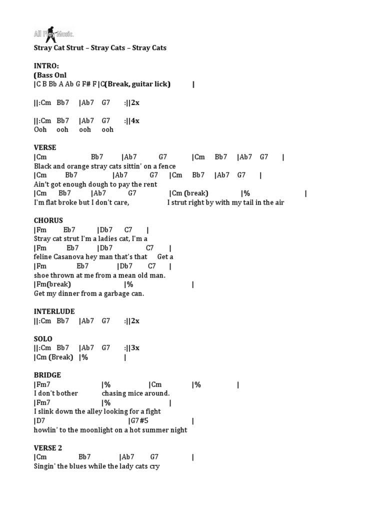 Stray Cat Strut | Song Structure | Vocal Music