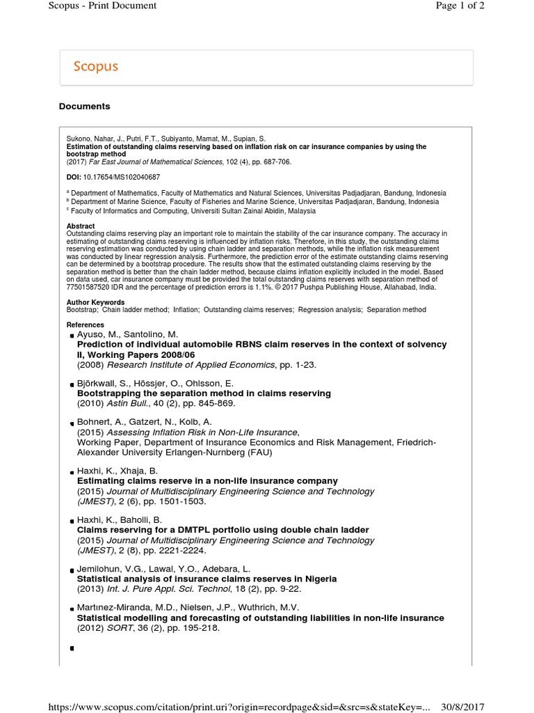 FJMS by Scopus | PDF | Prediction | Bootstrapping (Statistics)
