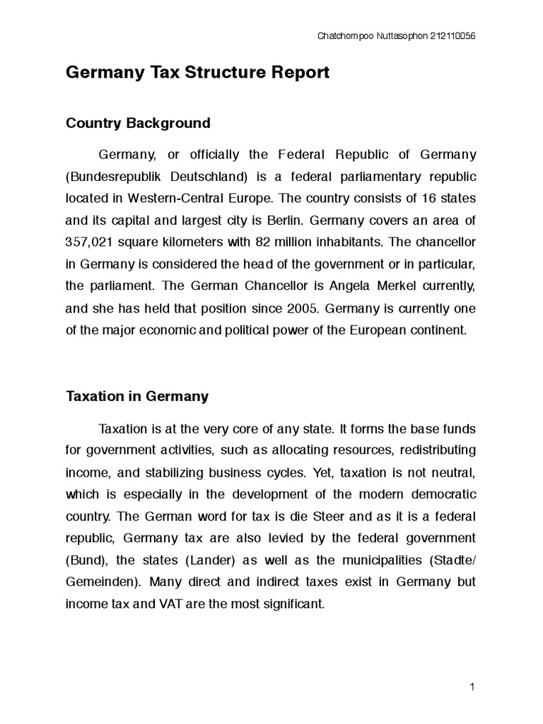 Germany Tax Structure | PDF | Corporate Tax | Value Added Tax