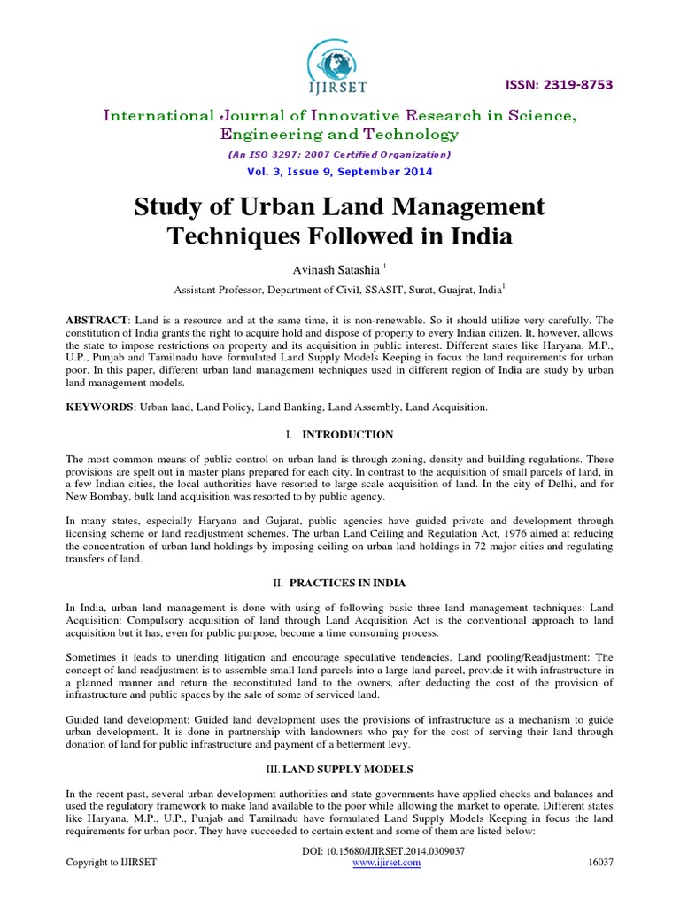 37 - Study of Land Assembly Techniques | PDF | International Standard ...