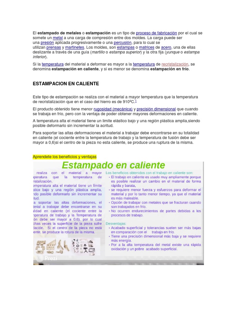 Estampado de metales: Procesos de estampación en caliente y en frío ...