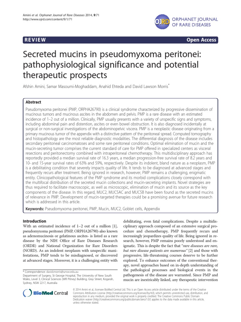 Secreted Mucins in Pseudomyxoma Peritonei PDF | PDF | Epithelium ...