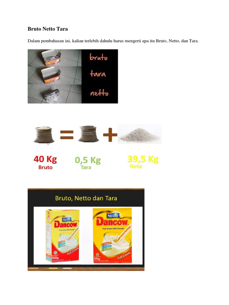 Bruto Netto Tara | PDF