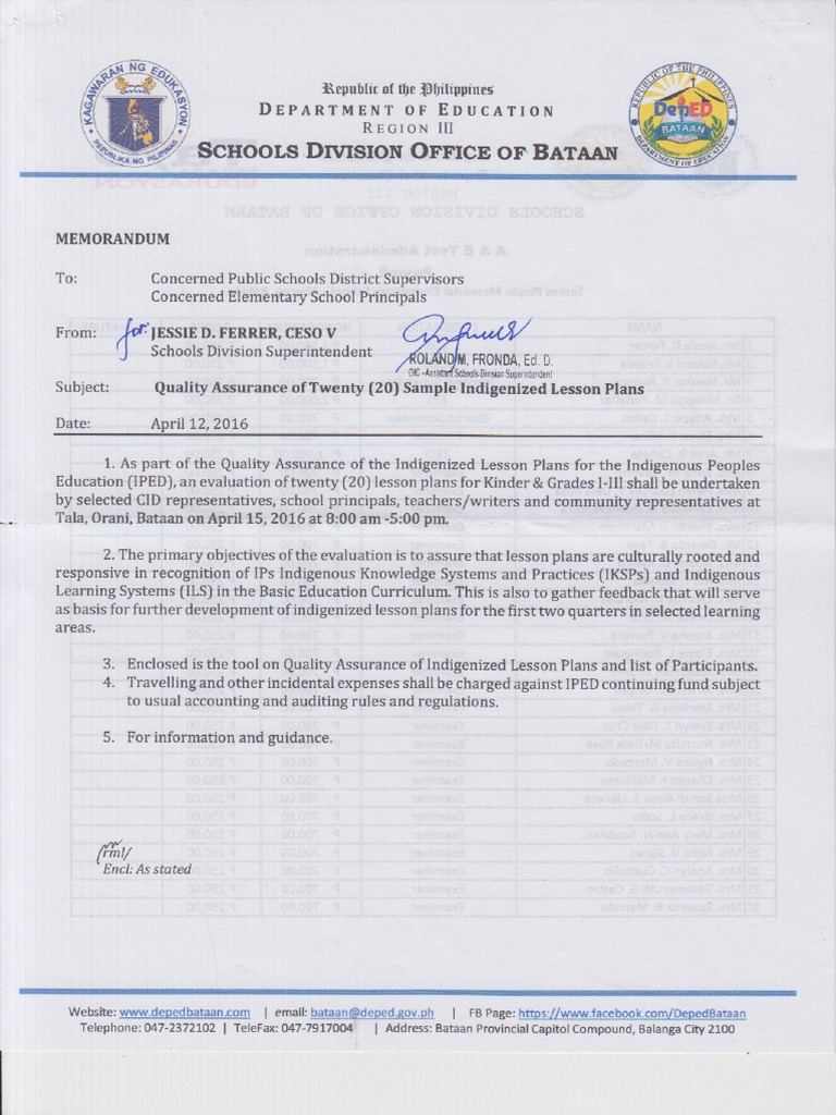 Quality Assurance of Twenty Sample Indigenized Lesson Plans | PDF