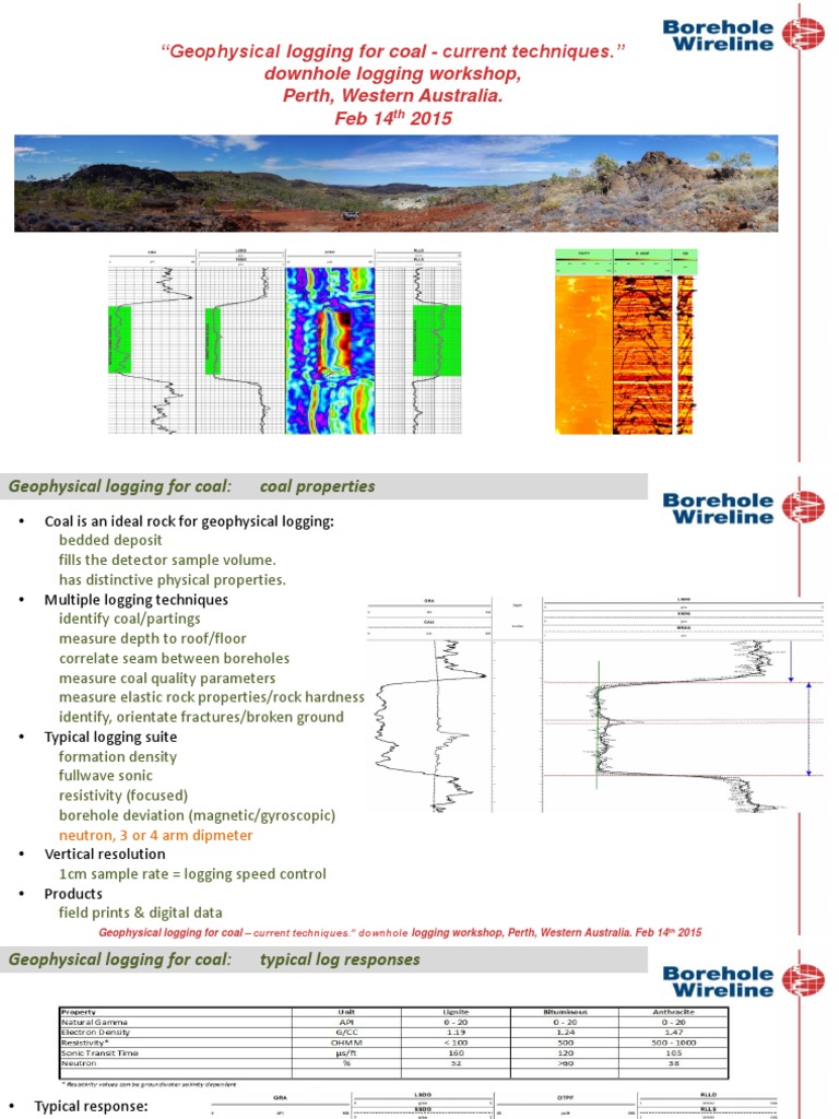 Geophysical Logging Techniques for Coal Characterization: A Review of ...