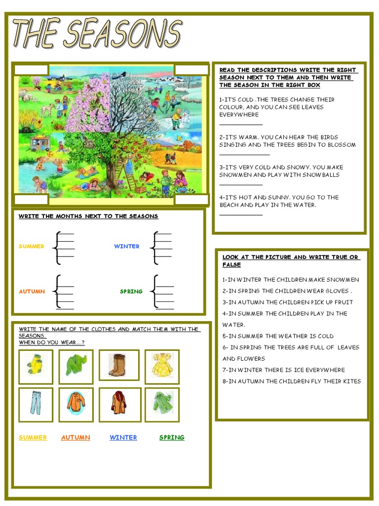 The Seasons Fun Activities Games 11997 | PDF | Nature
