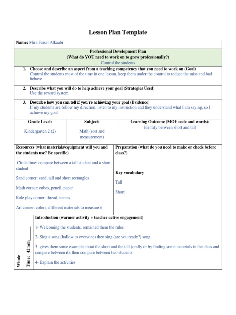 Lesson Plan Template | Download Free PDF | Behaviorism | Lesson Plan