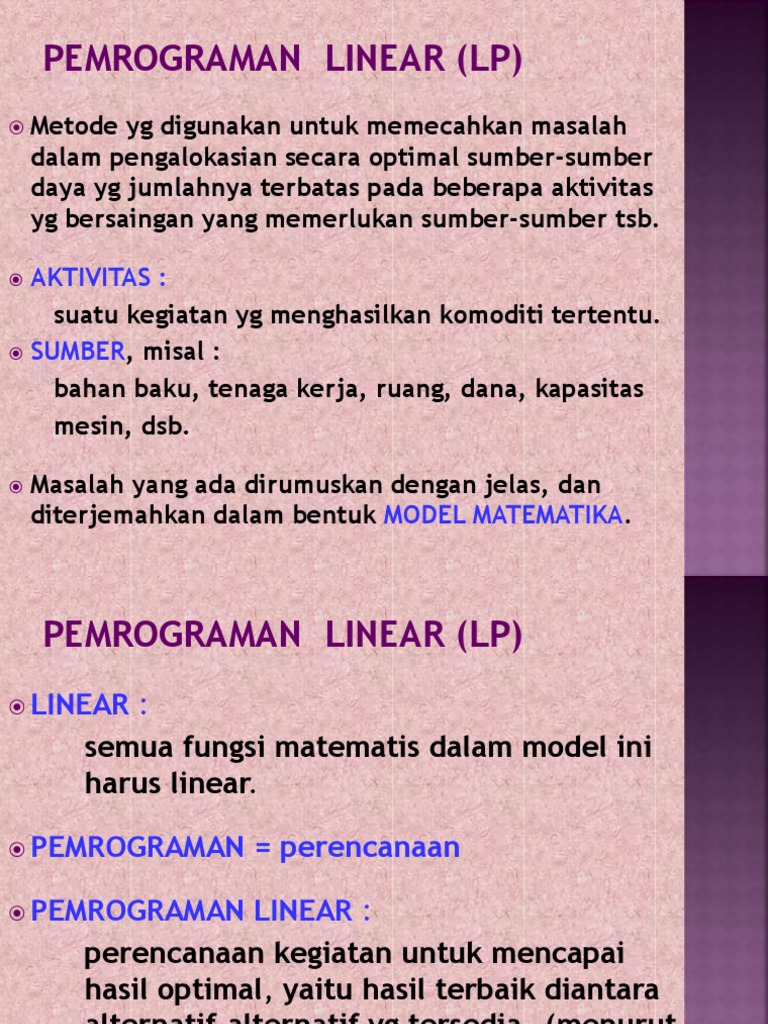 Program Linear Riset Operasi | PDF