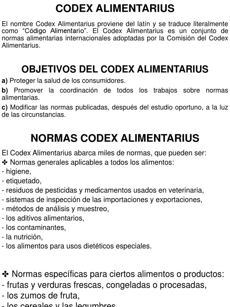 Codex Alimentario | PDF