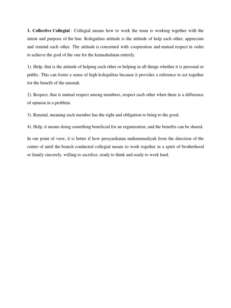 Collective Collegial: Collegial Means How To Work The Team Is Working ...