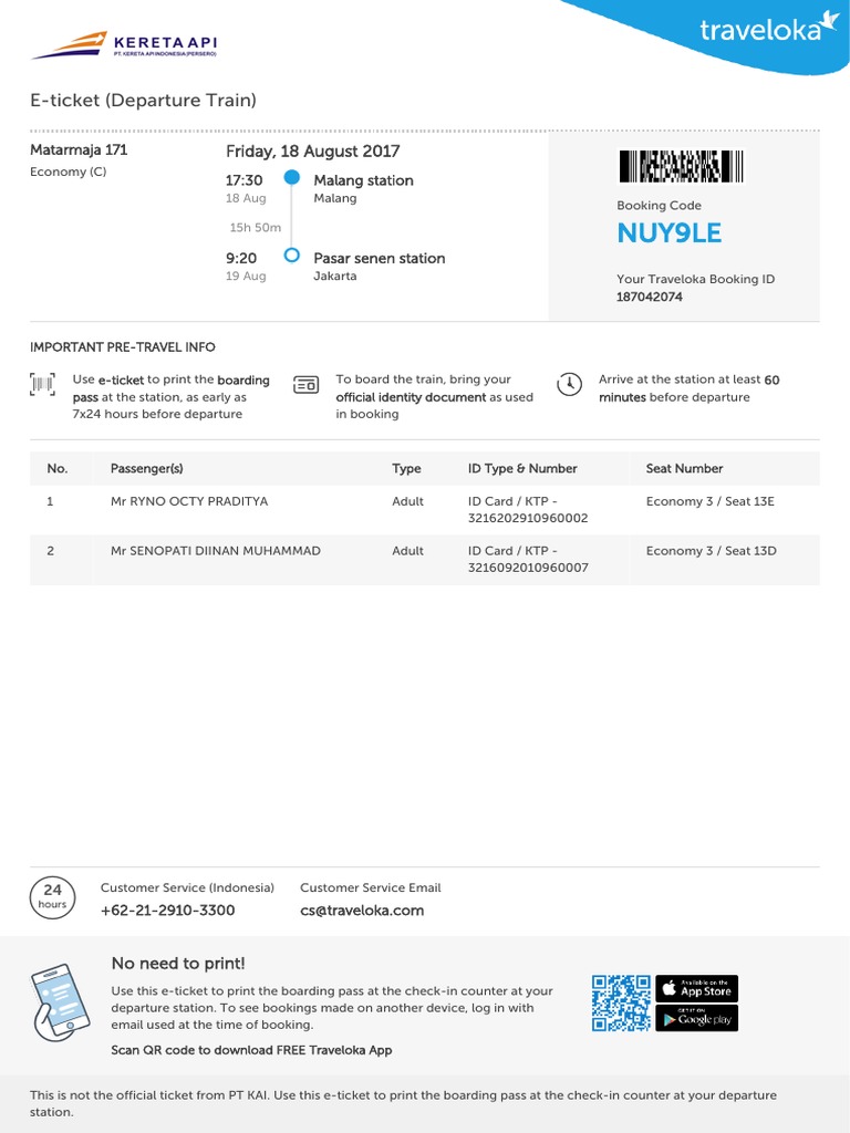 Traveloka Indonesia Train E-Ticket Guide | PDF | Service Industries ...