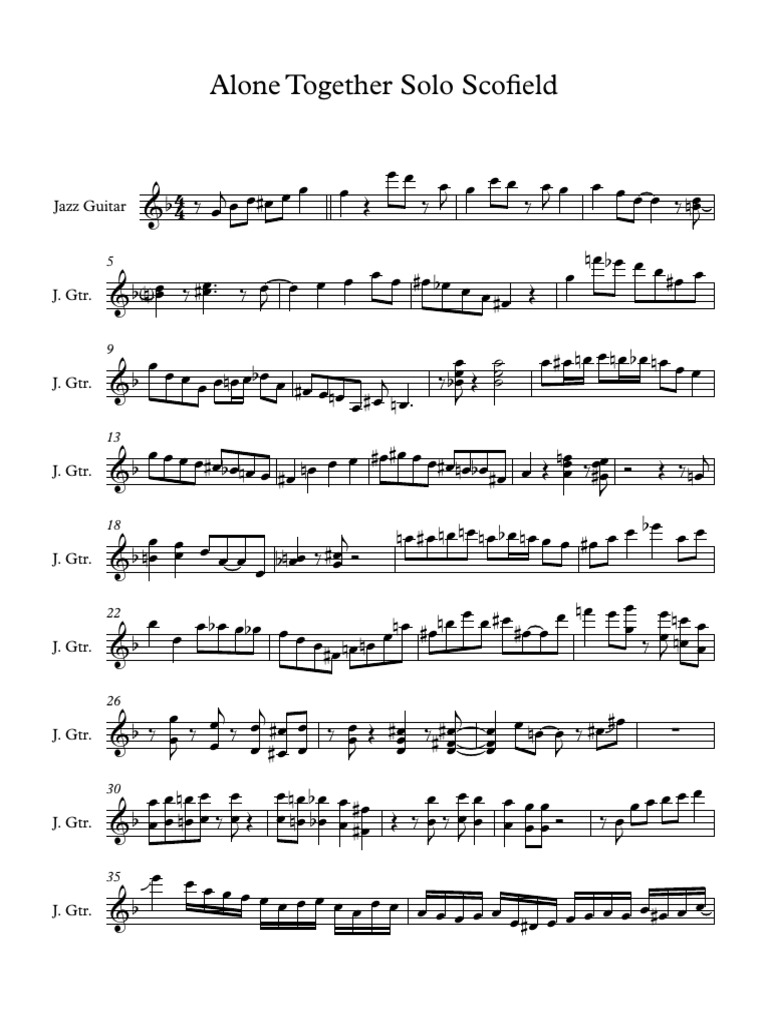 Alone Together Solo - Full Score | PDF | Jazz | Leisure