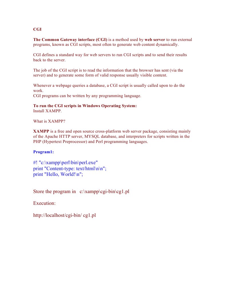 CGI The Common Gateway Interface (CGI) Is A Method Used by Web Server ...