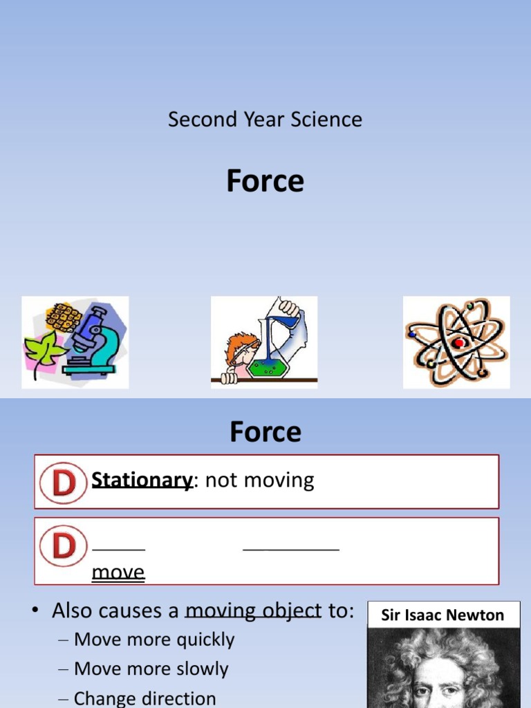 Force: Second Year Science | PDF | Friction | Mass