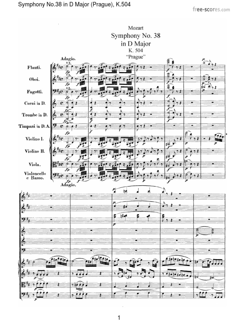 Mozart Prague Symphony PDF | PDF | Elements Of Music | Compositions