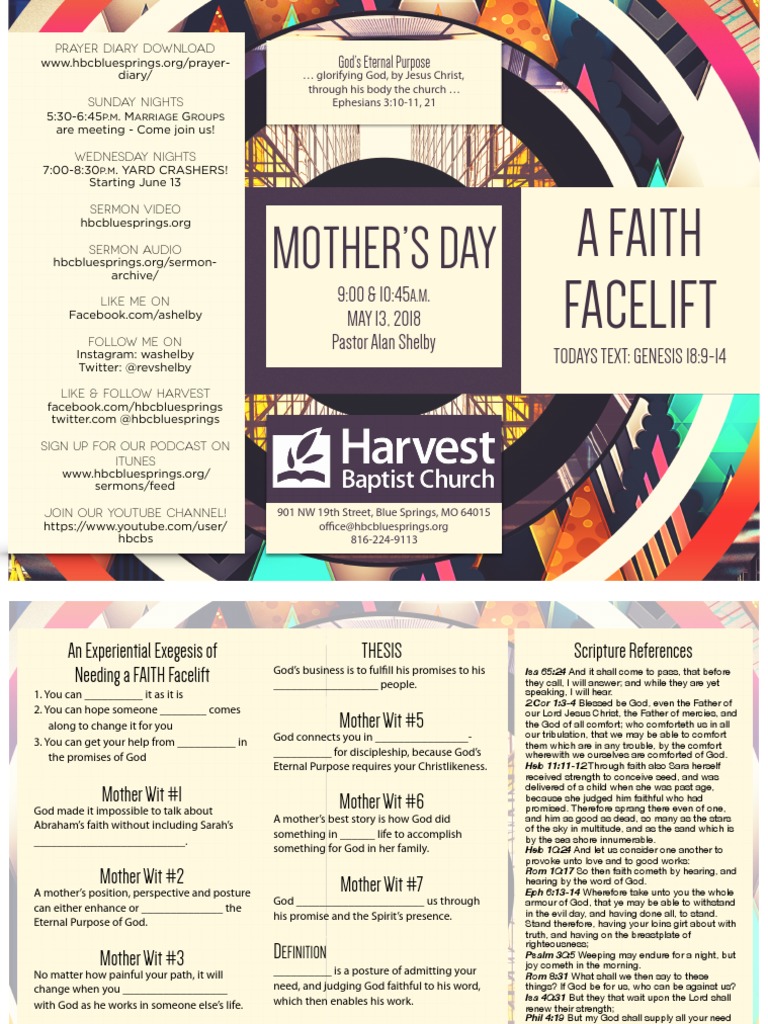 Gen 18-9-14 Mothers Day Handout 051318 | PDF | Armor Of God | Christian ...