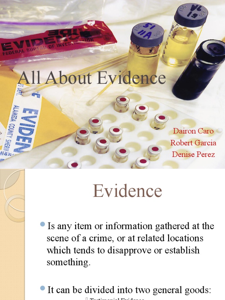 All About Evidence: Dairon Caro Robert Garcia Denise Perez | PDF ...