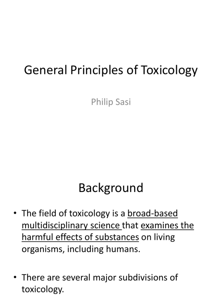General Principles of Toxicology-1 | Toxicology | Toxin