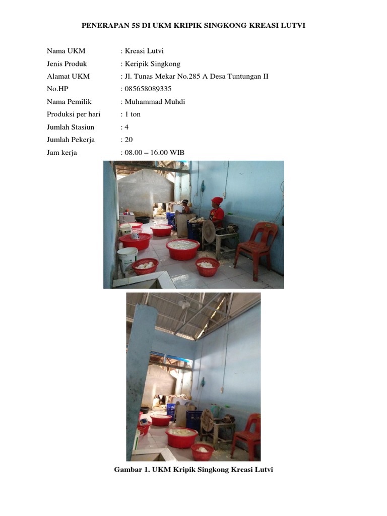 Penerapan 5S Di Ukm Kripik Singkong Kreasi Lutvi | PDF