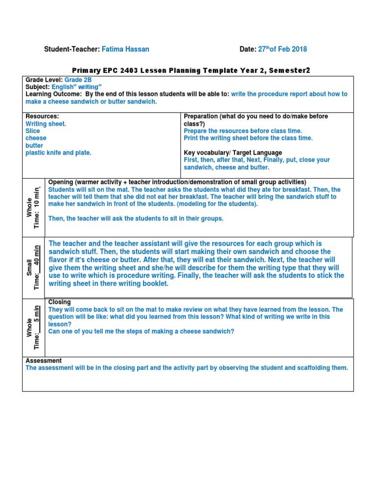 How To Make A Sandwich | PDF | Lesson Plan | Quality Of Life