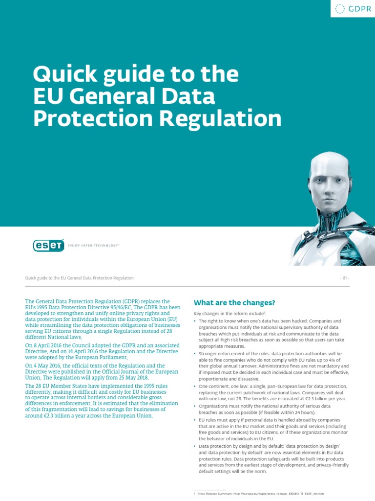 Quick Guide To The EU General Data Protection Regulation | PDF ...