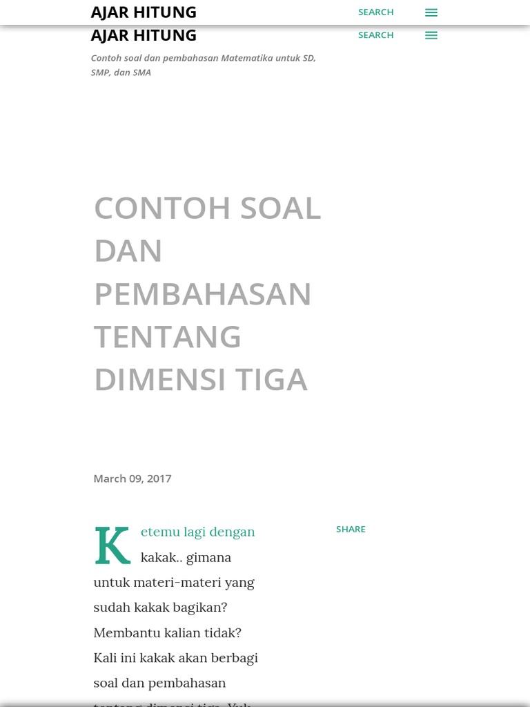 Contoh Dimensi Tiga | PDF