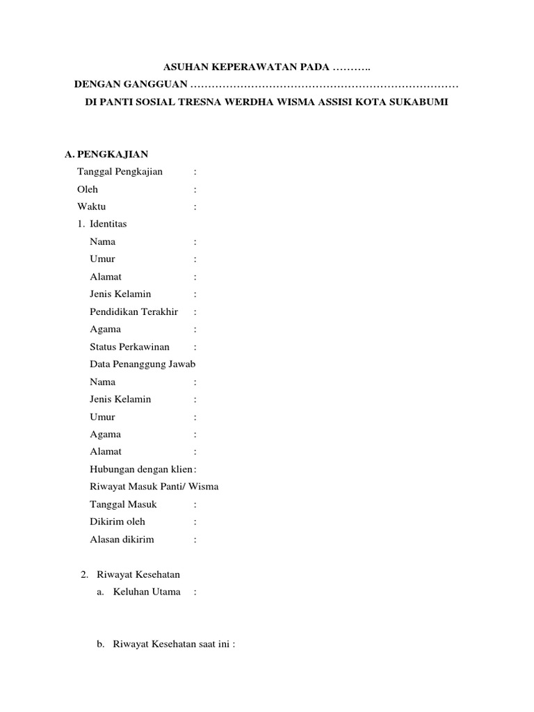 Format Pengkajian Gerontik | PDF