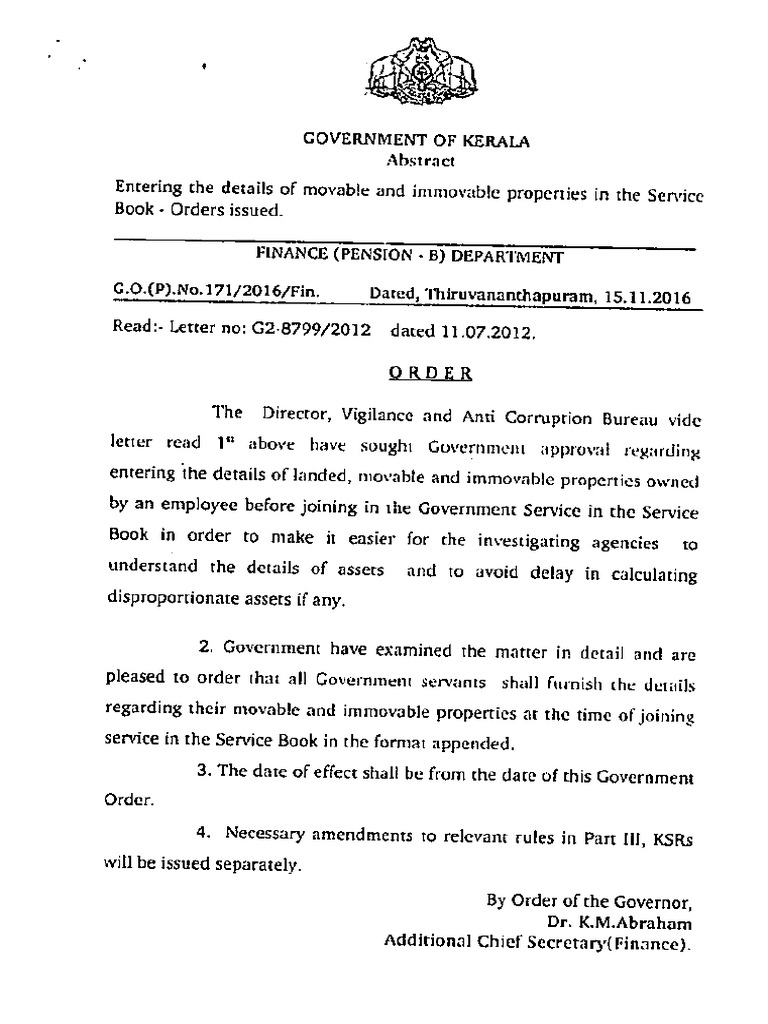 GO (P) No 171-2016-Fin Dated 15-11-2016 PDF | PDF | Banks | Government