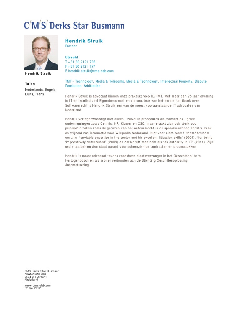 Biografie Mr. H. Struik | PDF