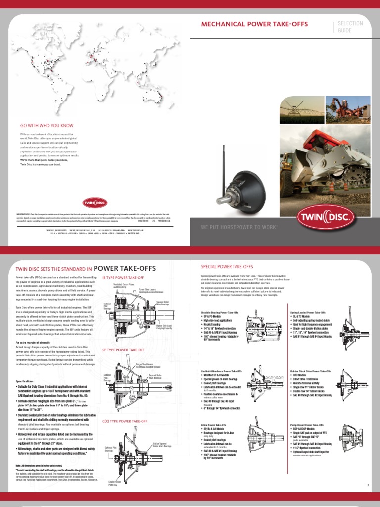 Mechanical Power Take-Offs: Selection Guide | PDF | Clutch ...