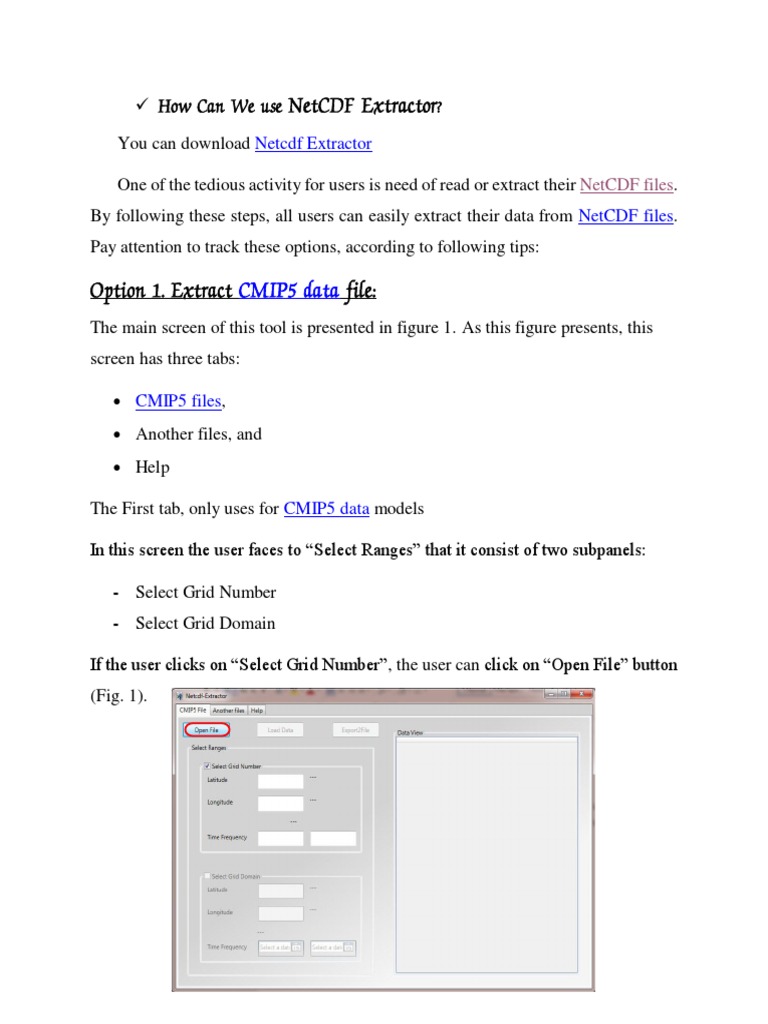 Help NetCDF Extractor V1.0 | PDF | Latitude | Data Set