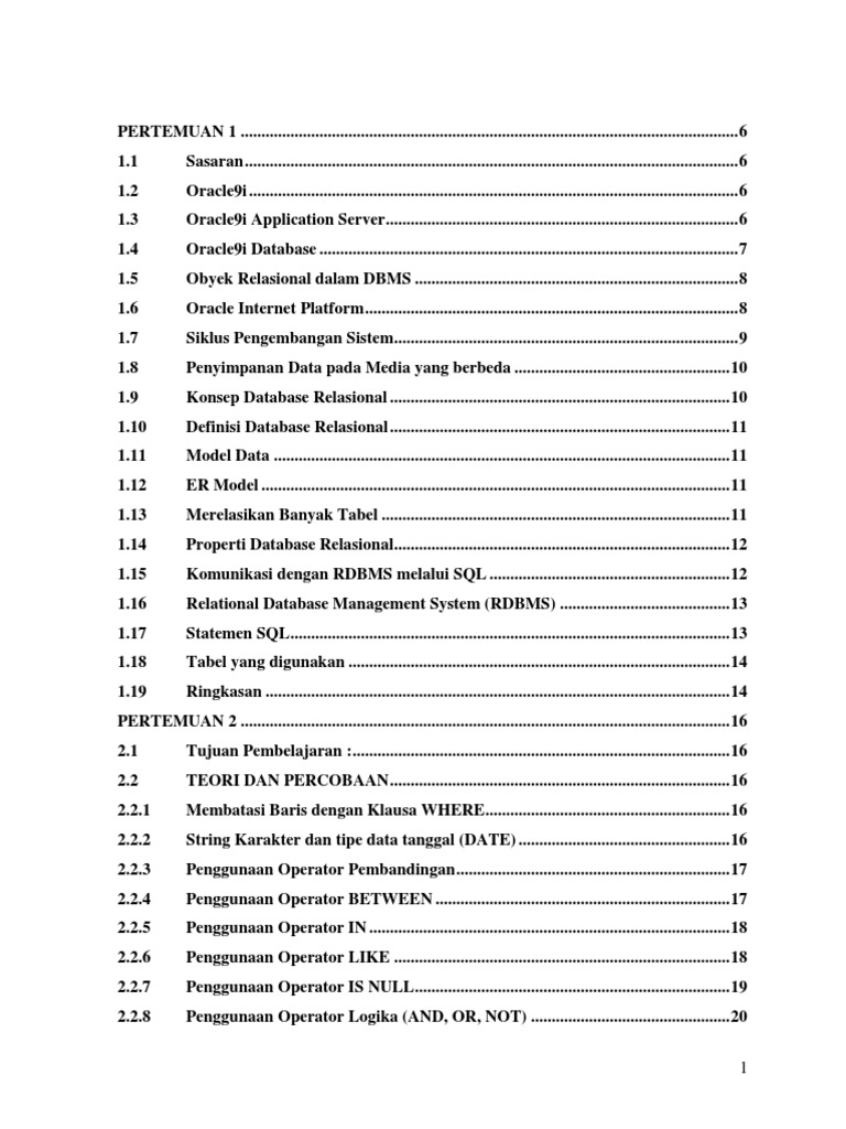 Modul Oracle 9i Lengkap1 | PDF