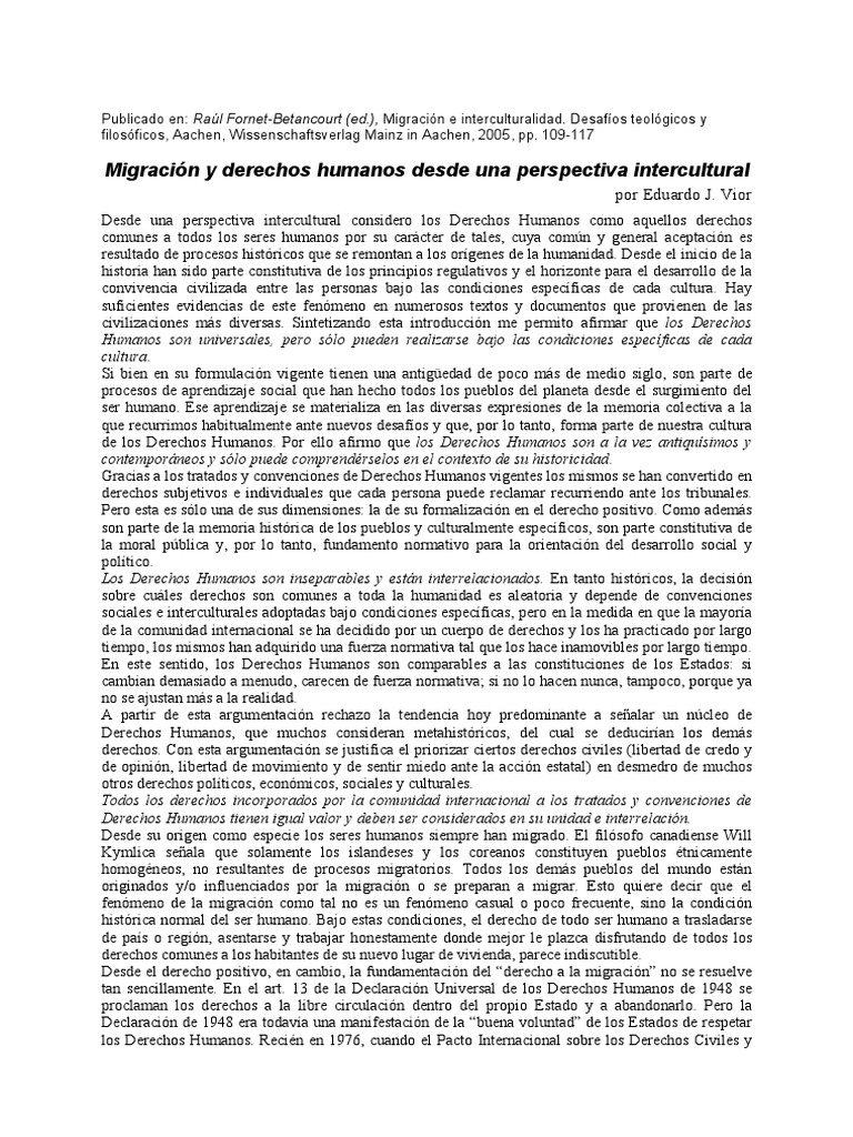 Vior - Migracion - y - Derechoshumanos PDF | PDF | Migración humana ...