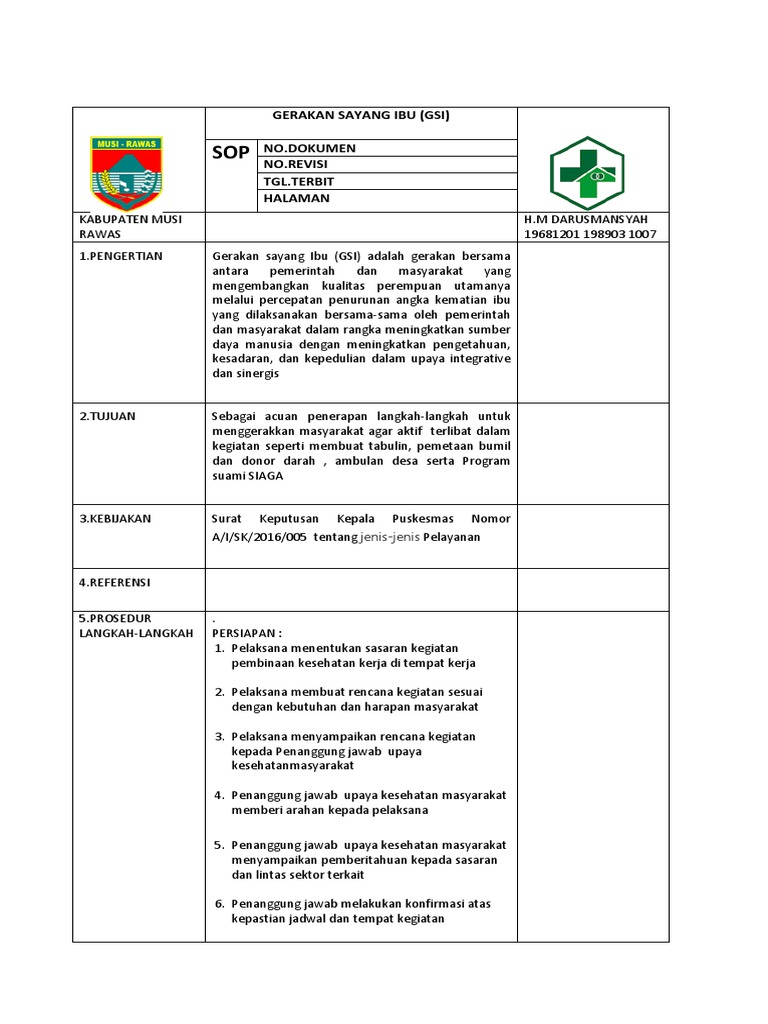 Sop GSI | PDF | Pengembangan Diri | Kesehatan Holistik