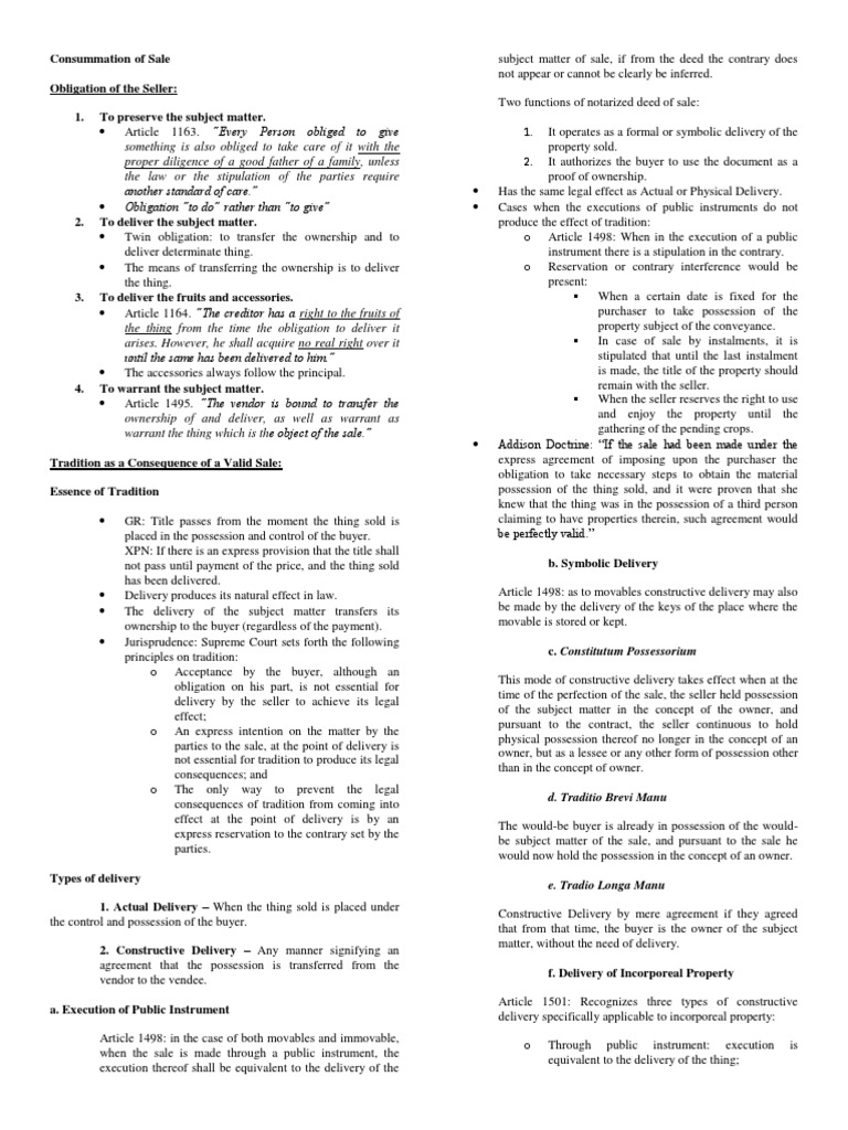 Consummation of Sale Document | Download Free PDF | Real Property ...