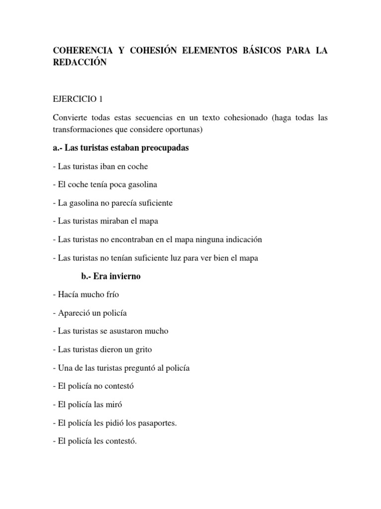 Coherencia y Cohesión Elementos Básicos para La Redacción | PDF ...