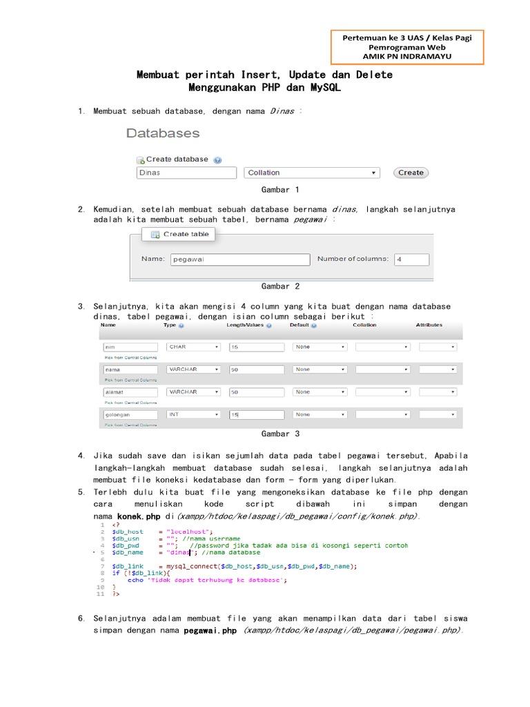 Pertemuan 3 Membuat Perintah Insert Update Dan Delete Data Peegawai | PDF