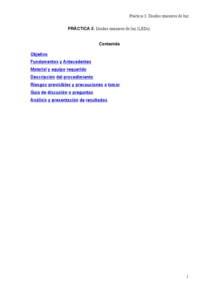 Practica 3 Leds Mod | PDF | Diodo emisor de luz | Electromagnetismo