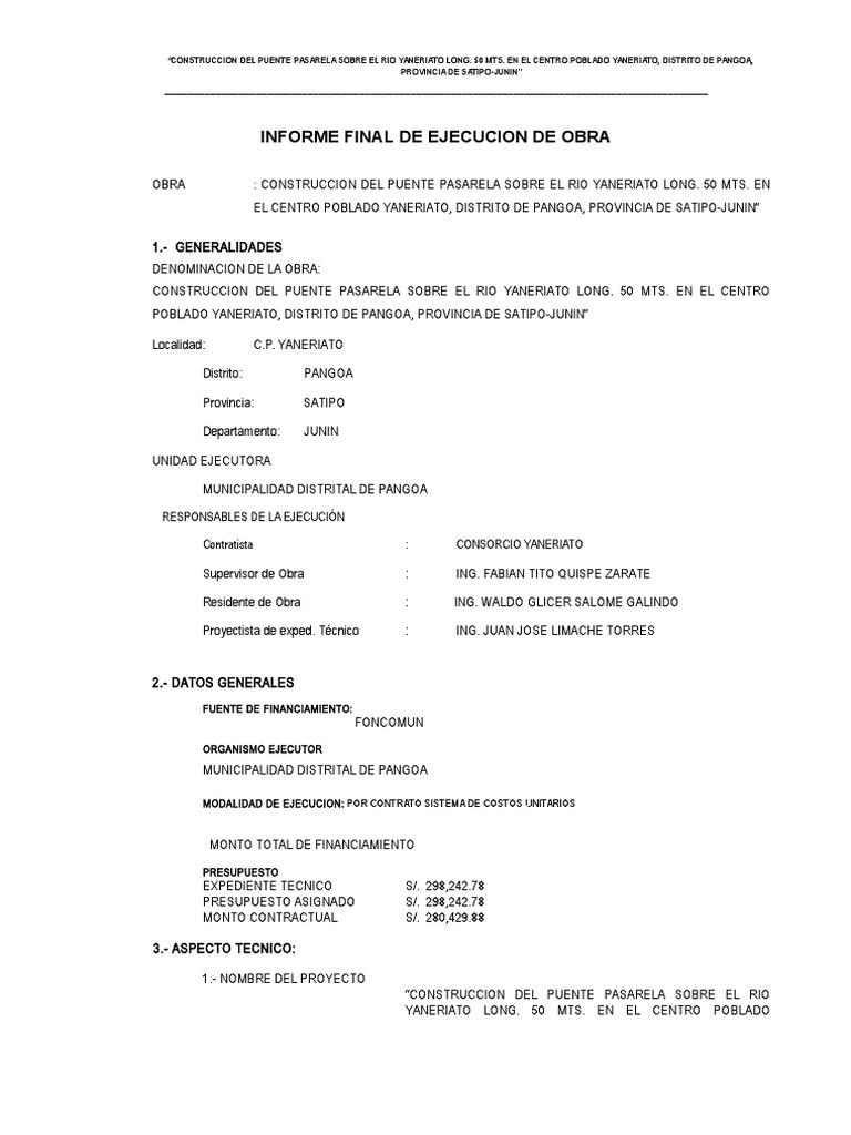 Informe Final de Obra | Hormigón | edificio